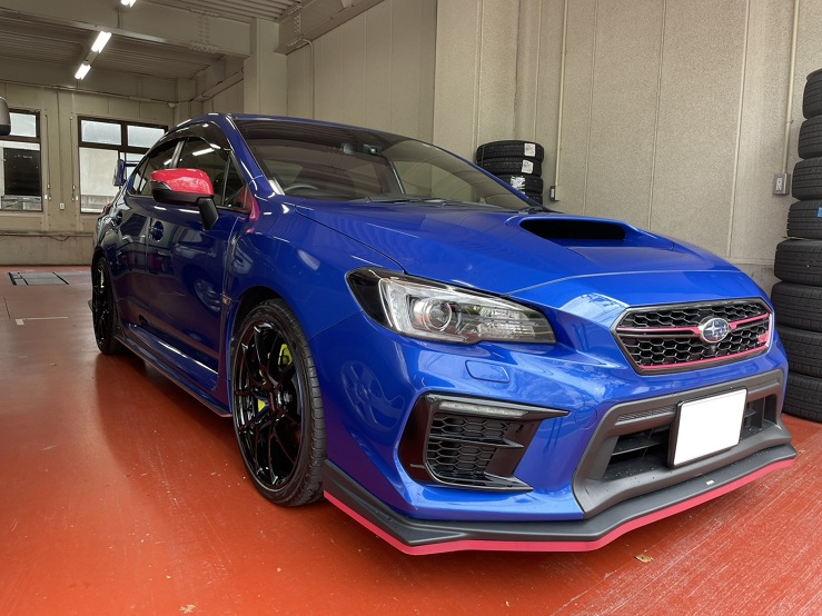 スバル WRX レイズ G025 19インチホイール装着 | 広島の自動車整備・タイヤ交換・タイヤ預かりは「S.A」