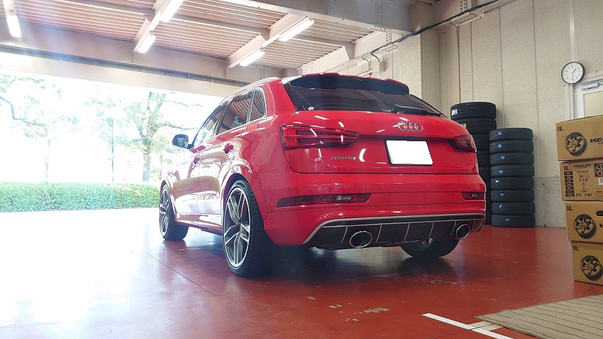 AUDI RSQ3（8U） マフラー交換作業 | 広島の自動車整備・タイヤ交換・タイヤ預かりは「S.A」